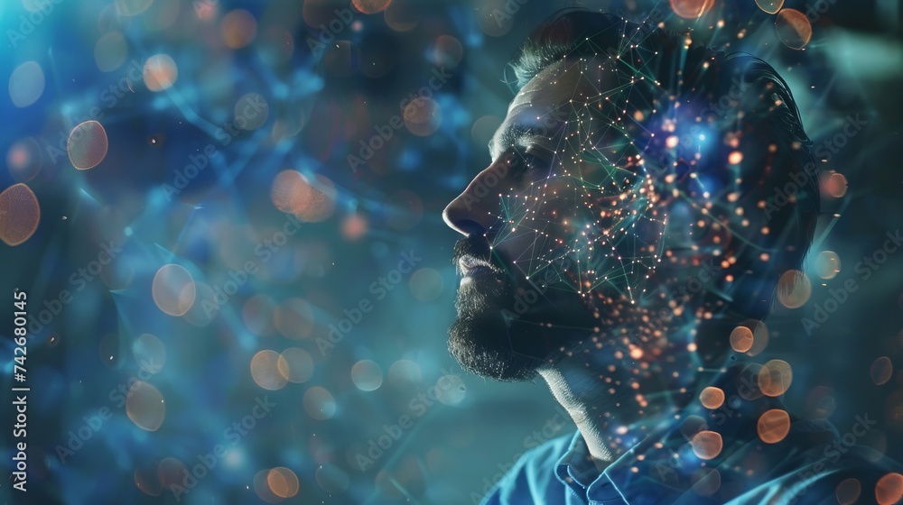 Concept exploring the mind, self-discovery, introspection, thinking ...