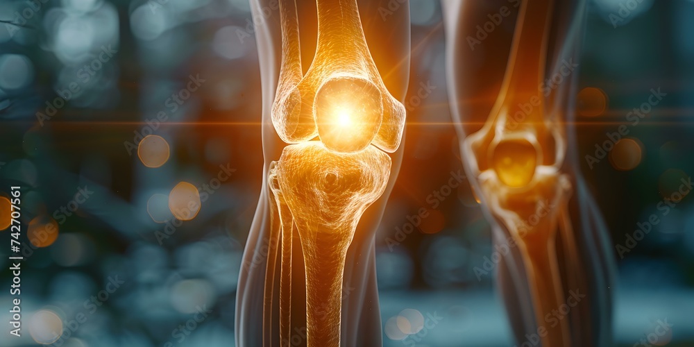 Closeup of inflamed knee joint showing medical condition. Concept Inflamed Knee Joint, Medical ...