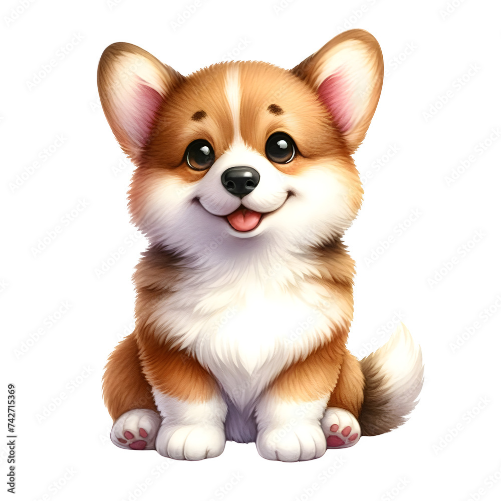 Cute isolated watercolor dog breed clipart of corgi ilustración de ... Cute isolated watercolor dog breed clipart of corgi ilustración de ...