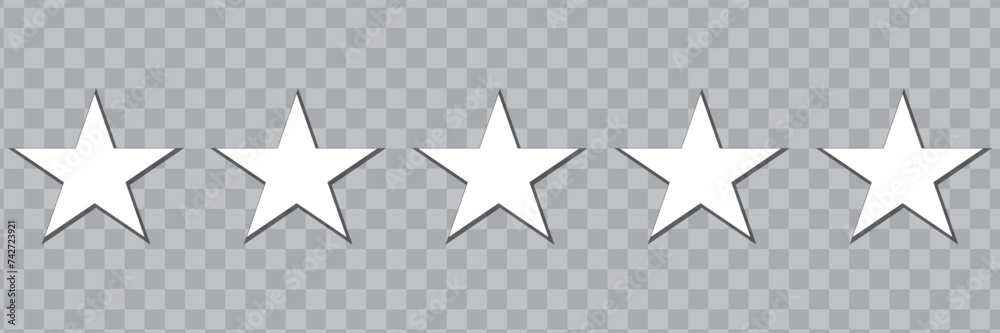 5 Stars White Light Isolated Transparent | Customer Rating | Websites ...