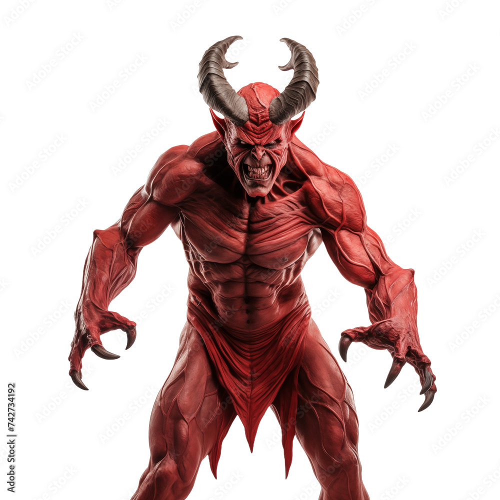 Red angry Devil in Epic Pose isolated on white and transparent ...