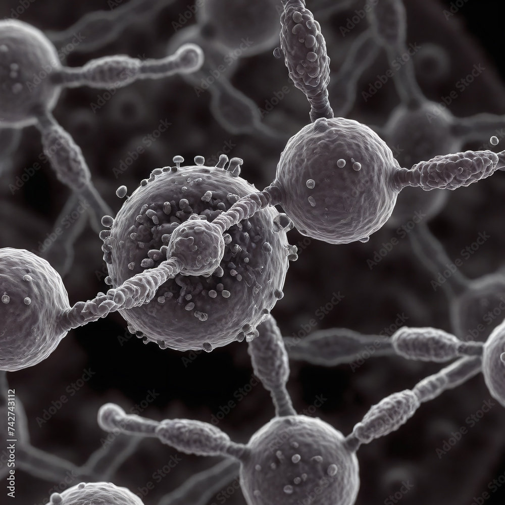 3d illustrate cells under scanning electron microscope foto de Stock ...