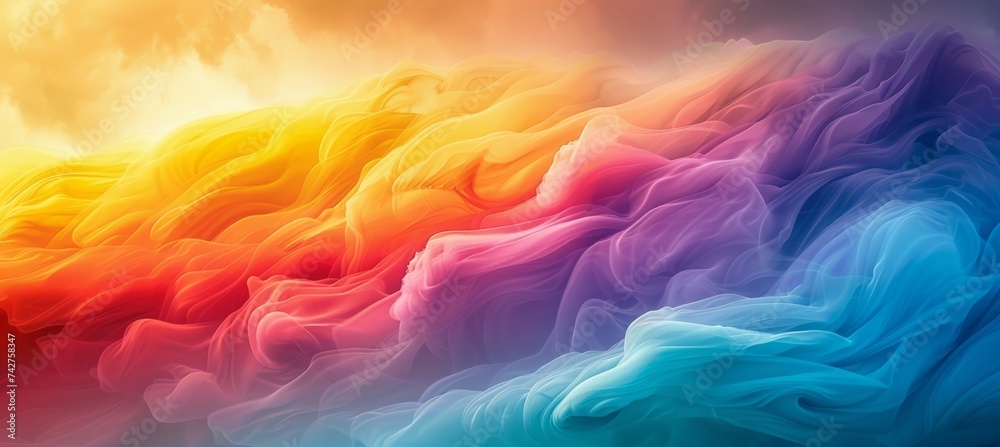 Rainbow color spectrum smoke motion. Generative AI technology. Stock ...