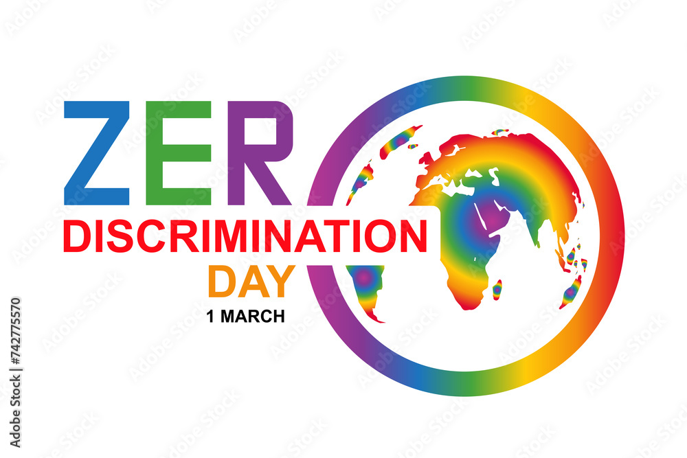 Zero Discrimination Day: vector illustration of the global symbol and ...