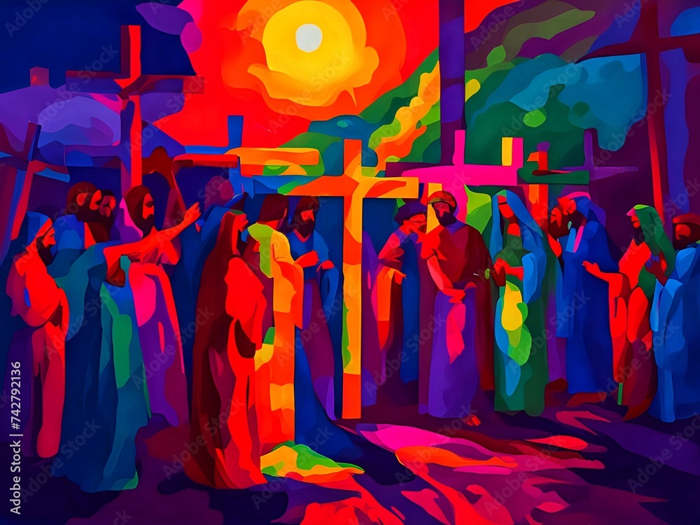 Christian background with christian cross symbol Stock Illustration ...