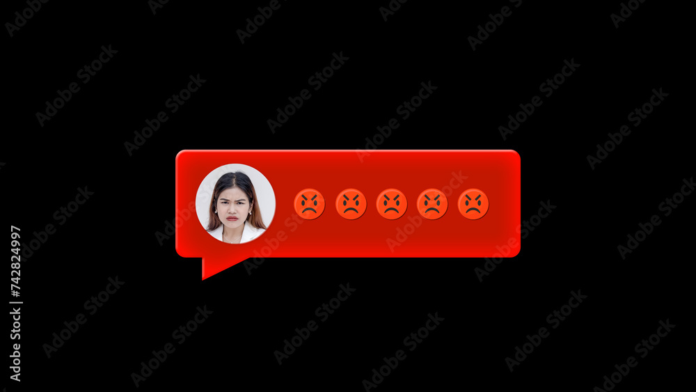 An angry woman sending multiple mad emojis, symbolizing negative ...