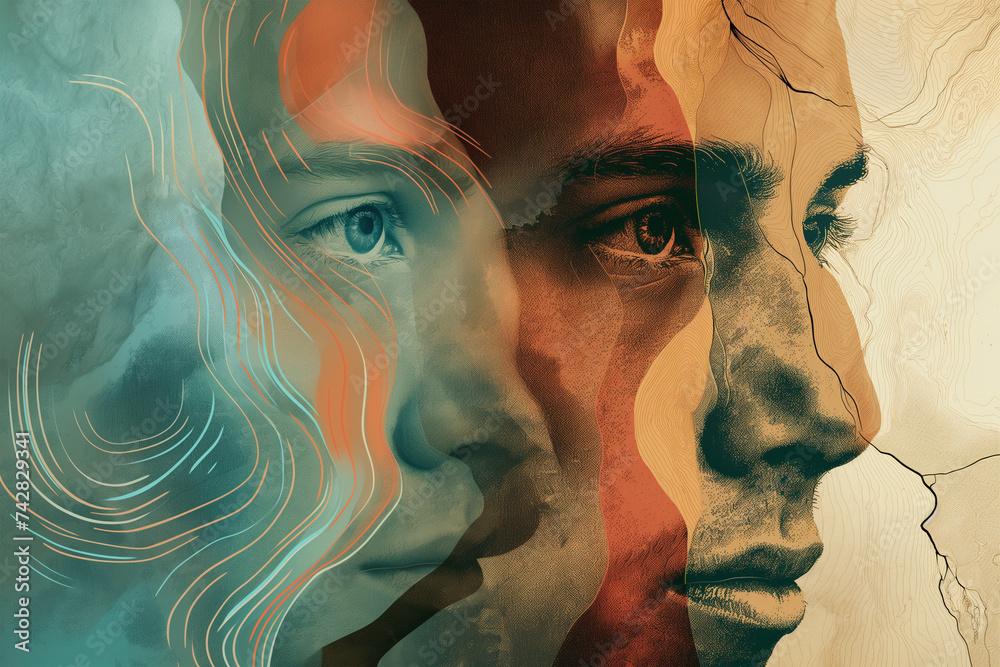 split image of the patient’s face, one side normal and the other side ...