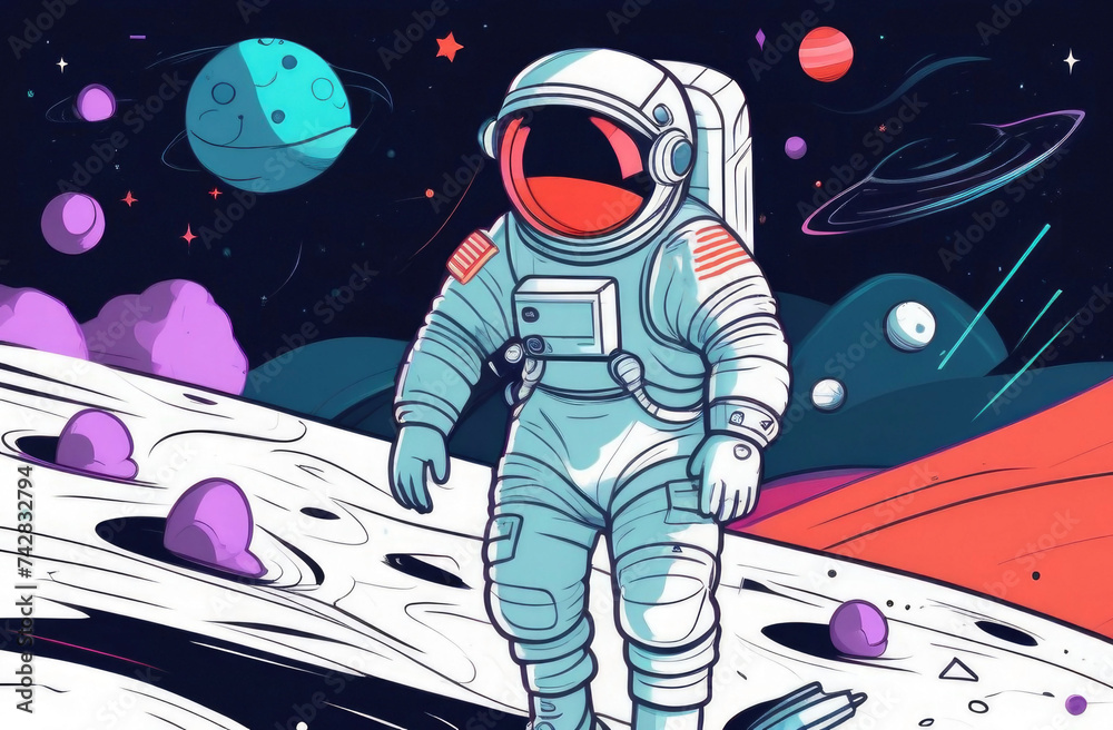 Astronaut in spacesuit,Astronaut exploring space. Space suit of an ...