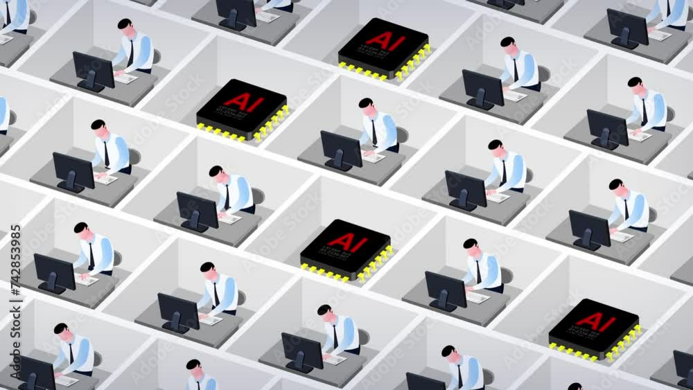 Artificial intelligence replacing simple office work business style ...