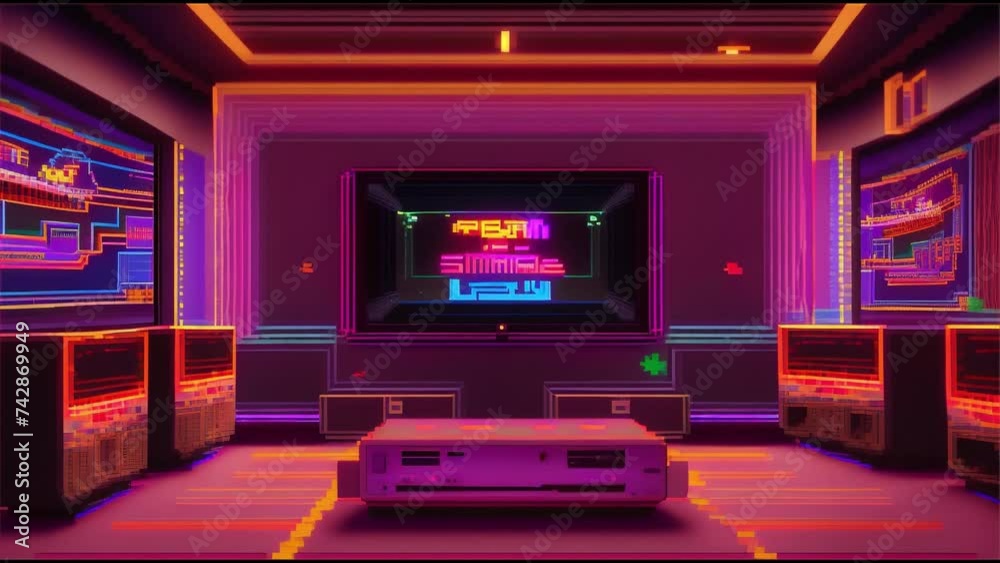 modern living room with purple furniture. stream starting soon screen ...