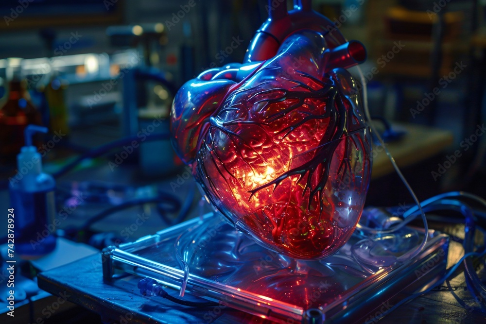 This hybrid heart integrating synthetic materials with living cells ...