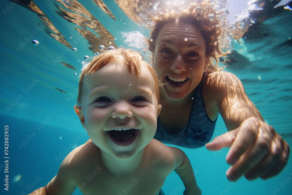 Generative AI picture aquatic excitement concept summer delight vibrant ...