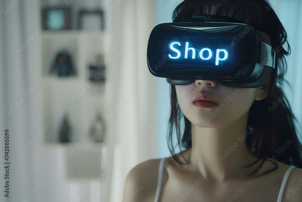 online store concept, shopping in online stores using virtual reality ...