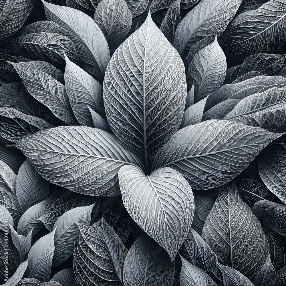 texture of abstract white leaves for tropical leaf background, texture ...