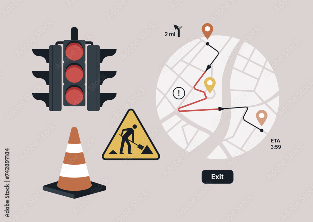 Anticipating Delays on the road, A stylized depiction of city ...