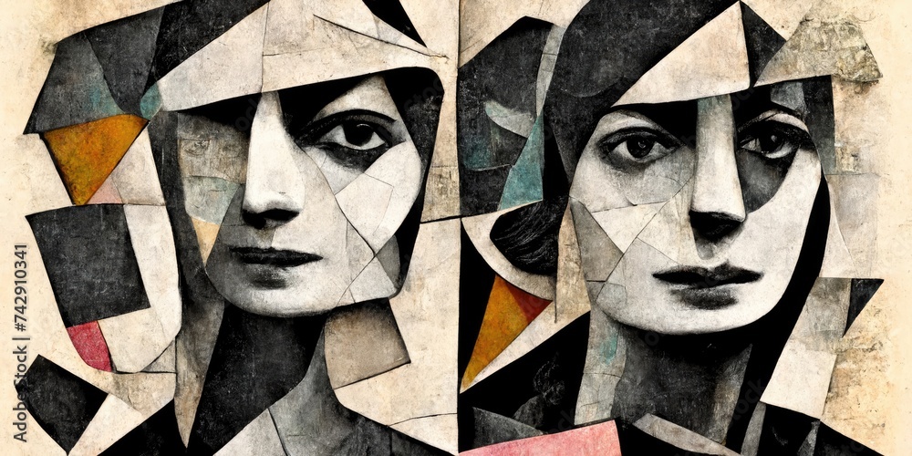 Generative AI, Faces collage abstract background, wallpaper ...