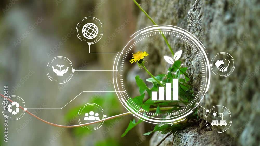 Environmental technology concept, green technology. Alternative energy ...