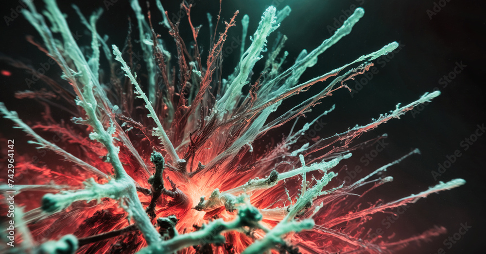 Abstract Bacteria - 3d rendered hologram style microbiology image ...