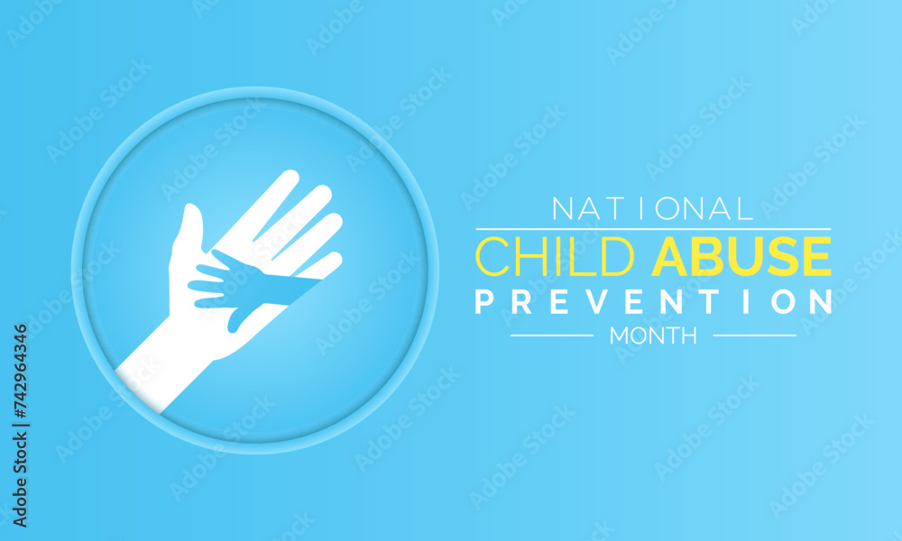 Vector illustration on the theme of National Child abuse prevention and ...