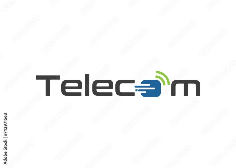 Minimalist dynamic telecom logo design vector template. Modern ...