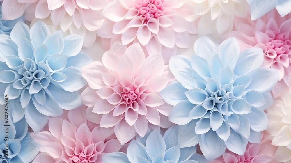 Beautiful soft pastel blue and pink color paper flowers for floral ...