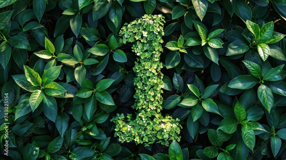 1 one number symbol made of green grass isolated on white background ...