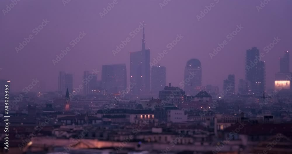 Milan - Italy - February 2024 - Zoom on Milan modern skyline day to ...