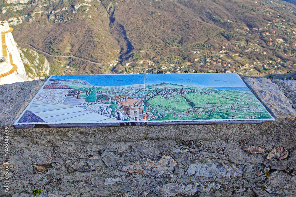 Gourdon Village Tourist Map South France Travel Stock Photo | Adobe Stock