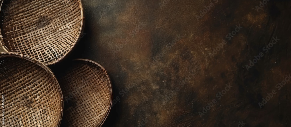 Indigenous sieves made by hand with natural fibers by people from the ...