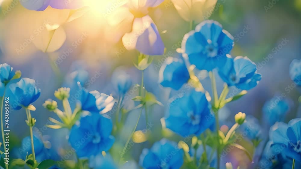 blue nemophila flower field in Hitachi seaside park, tourism in Japan ...