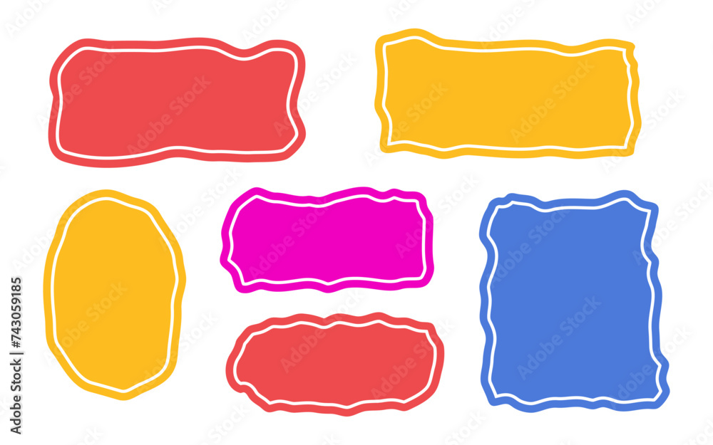 Set of frames for text in doodle style. Vector illustration. Background ...