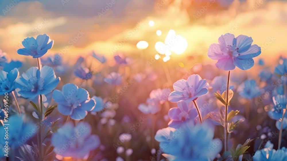 blue nemophila flower field in Hitachi seaside park, tourism in Japan ...