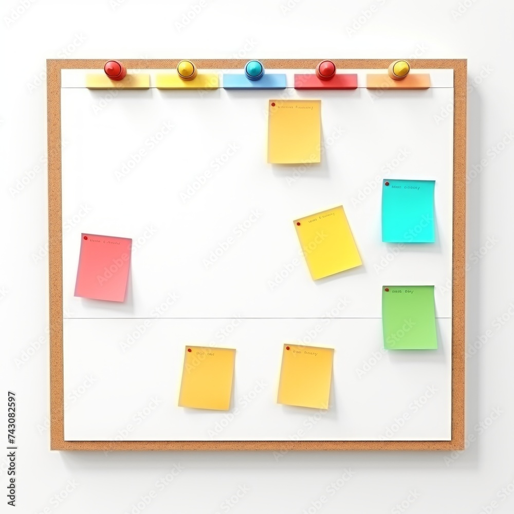 Stock image of an office bulletin board on a white background ...
