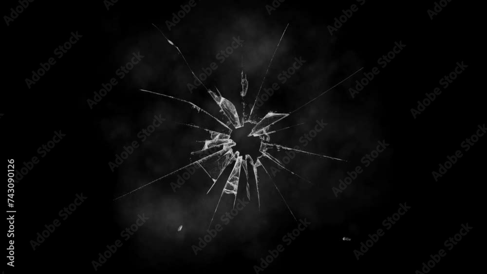 Vidéo Stock Breaking Glass Green Screen Motion Graphics Glass Breaking Green Screen Glass