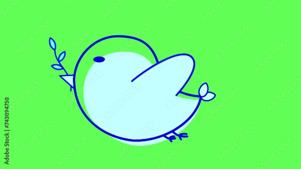 cute cartoon bird waving background and 2d animation, bird, animal ...