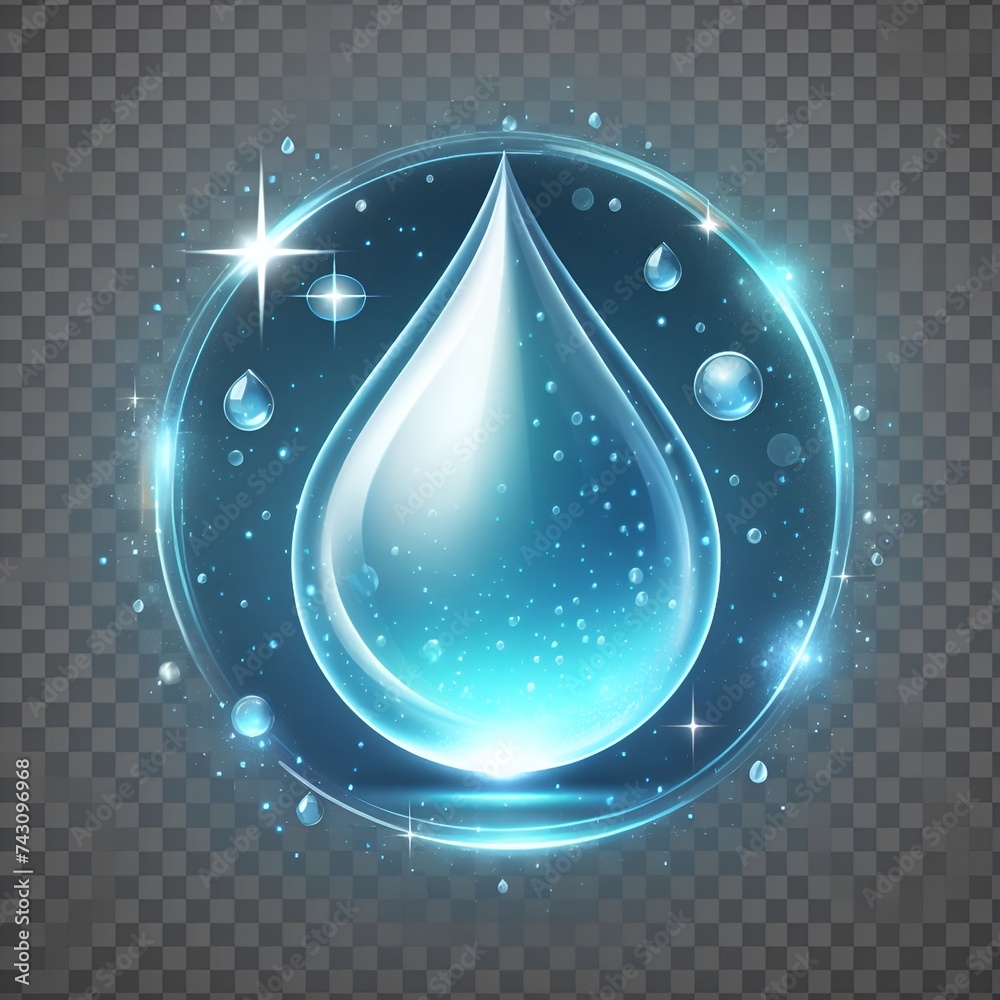 Clear Water Drop. A realistic depiction of a single water droplet on a ...
