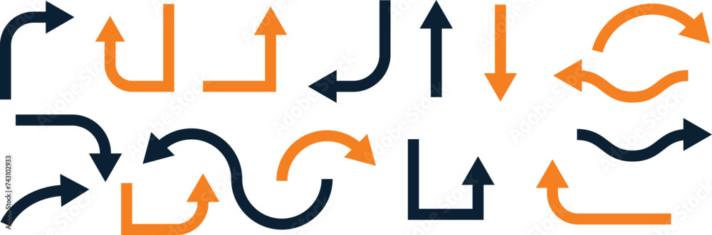 arrow icon collection isolated. different kinds of arrow symbol Stock ...