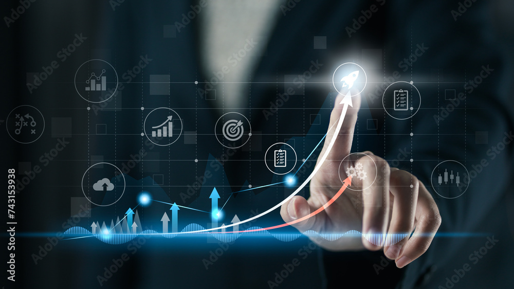 Project management Time Planning business concept. Business process management, automated ...