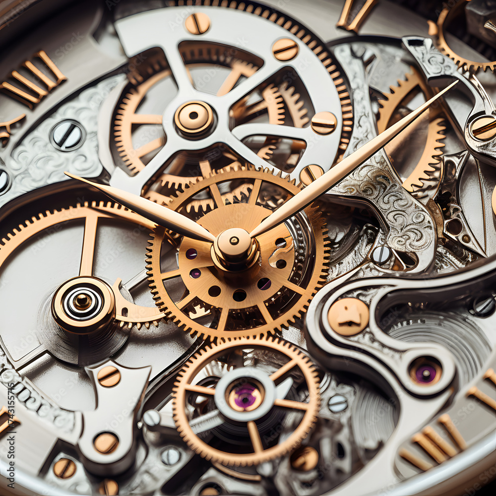 clockwork, mechanism of a clock, working clock mechanism, technology ...