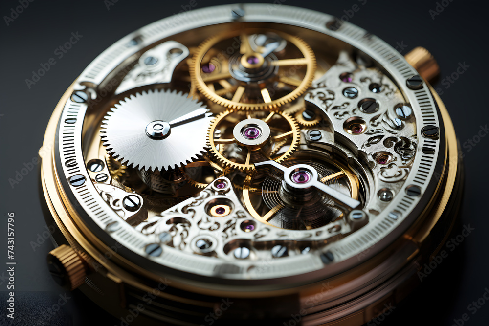 clockwork, mechanism of a clock, working clock mechanism, technology ...