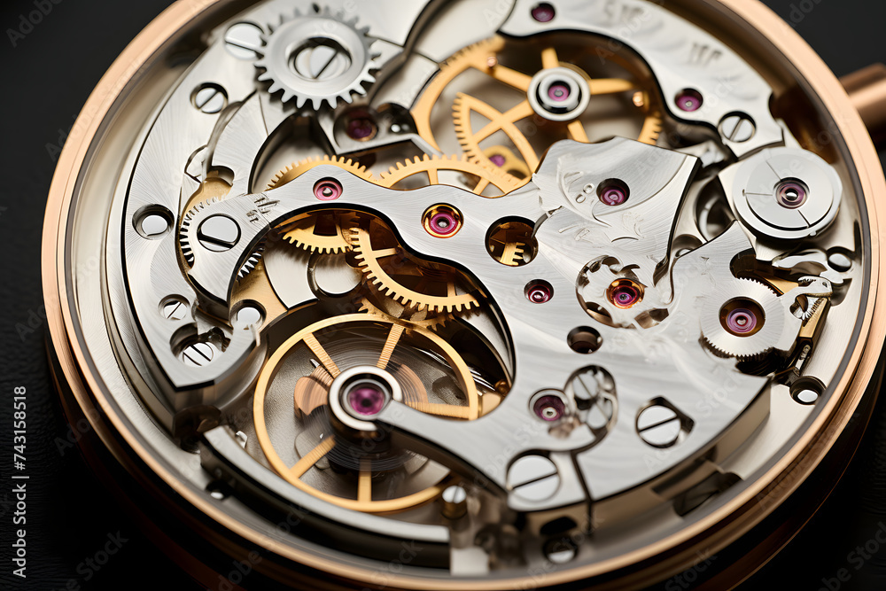 clockwork, mechanism of a clock, working clock mechanism, technology ...