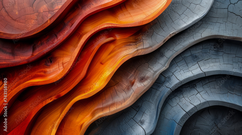 Geometric shapes with natural wood textures background. Stock Photo ...