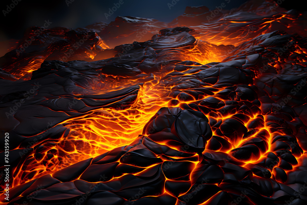 Volcanic Fury Unleashed. A powerful depiction of molten lava flows ...
