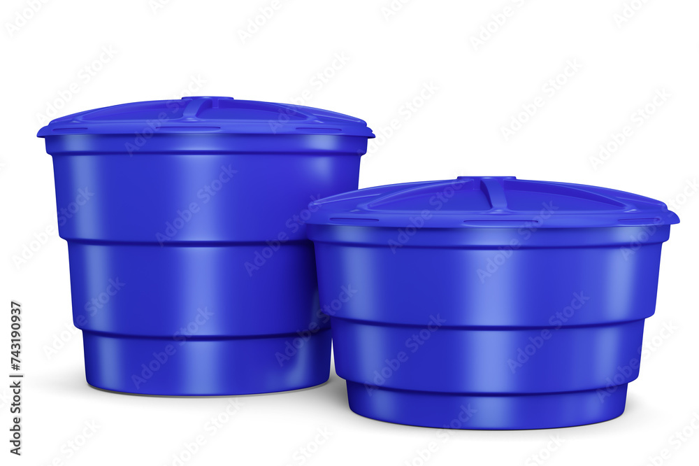 Common water tank in Brazil blue on transparent background in realistic ...