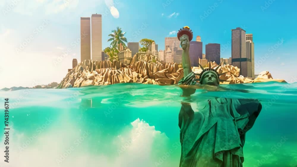 Global warming and post apocalyptic future. Climate change and melting ...