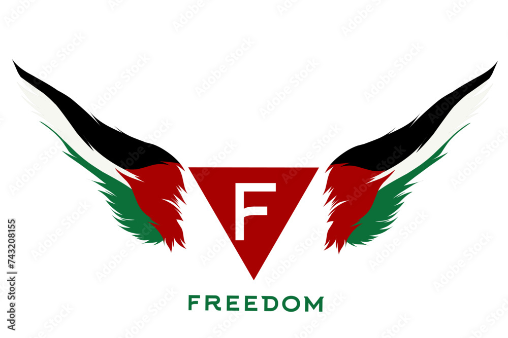 vector of palestine wings for free palestine poster, etc Stock Vector ...