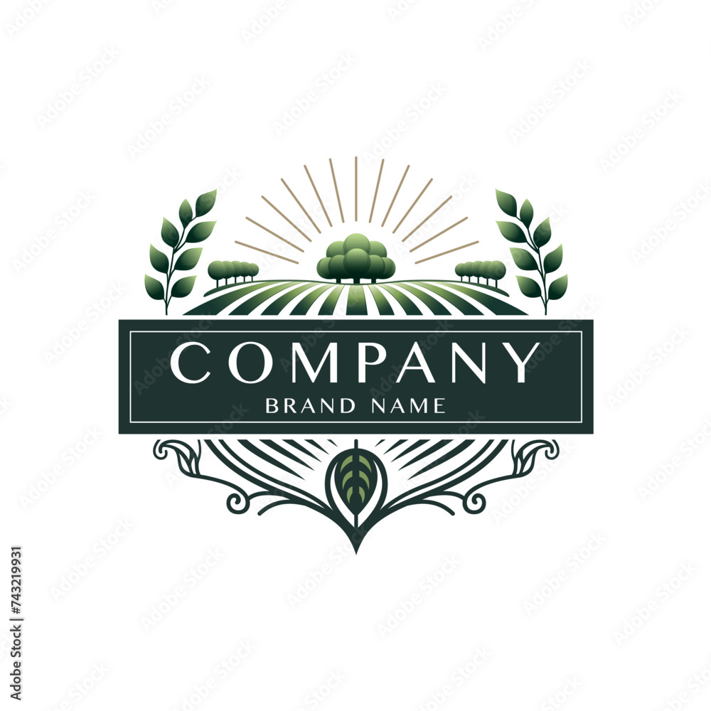 Stylish flat minimalistic logo design: modern graphic elements with ...