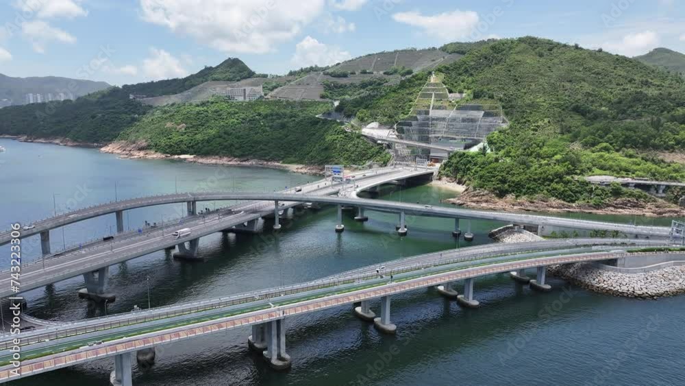 Hong Kong Tseung Kwan O Cross Bay Link Prefabricated steel arch bridge ...