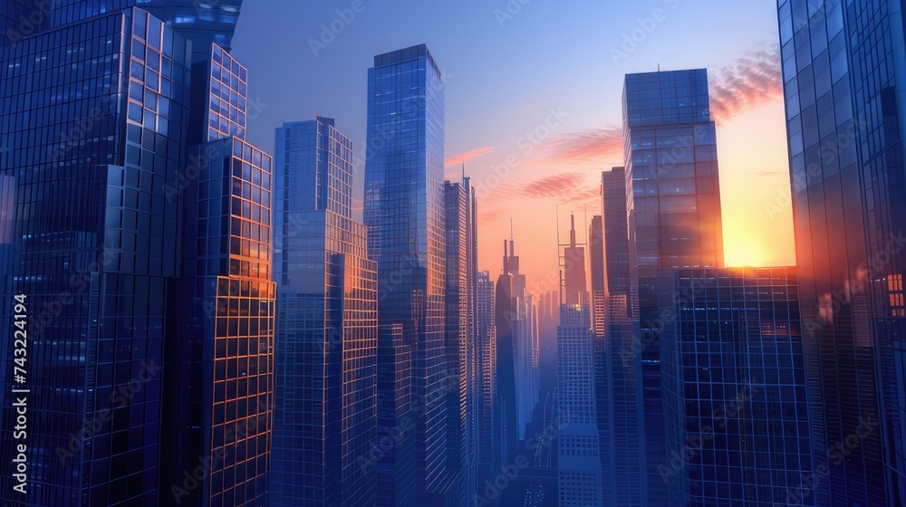 low panoramic and perspective views, impressive heights and scale of ...