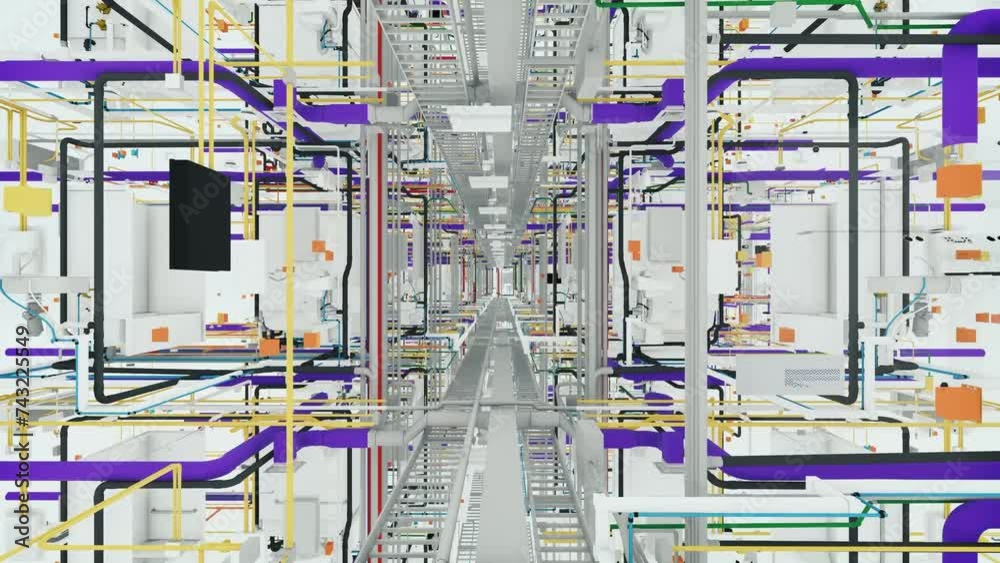 Digital Twin (BIM) of a modular construction MEP system, realistic ...